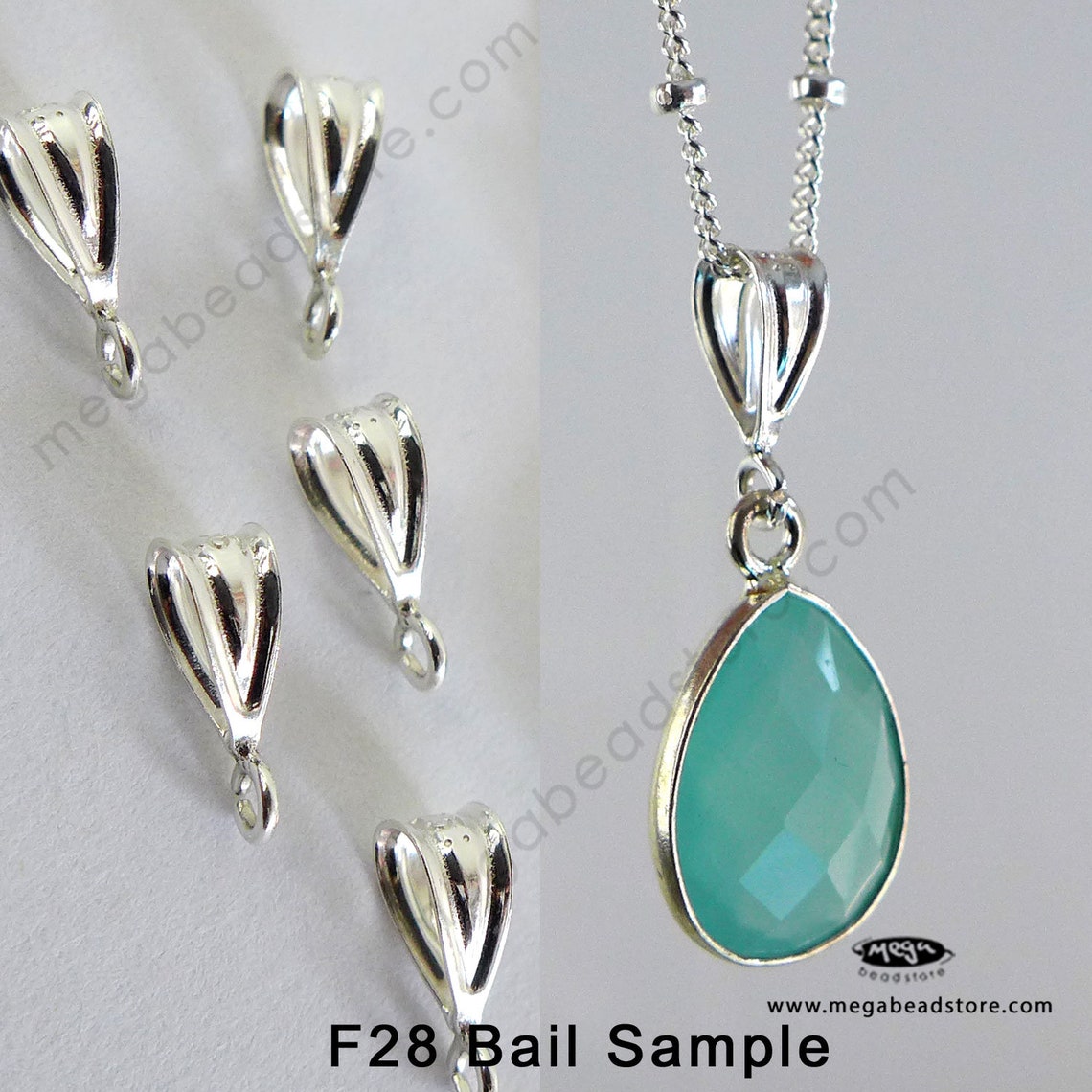 5 Pieces 9mm Small Bail 925 Sterling Silver Open Loop - Etsy