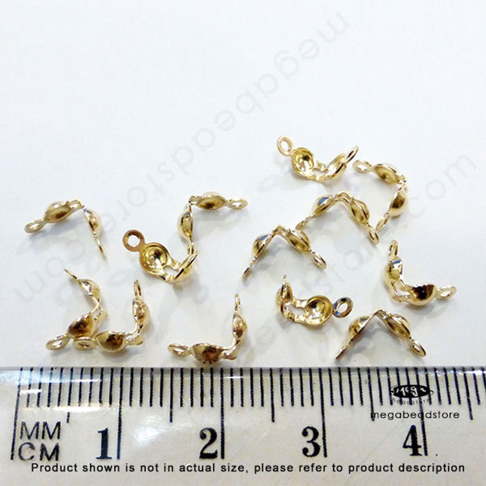14K Gold Filled End Clam Shell Tip Beads F228GF - Etsy
