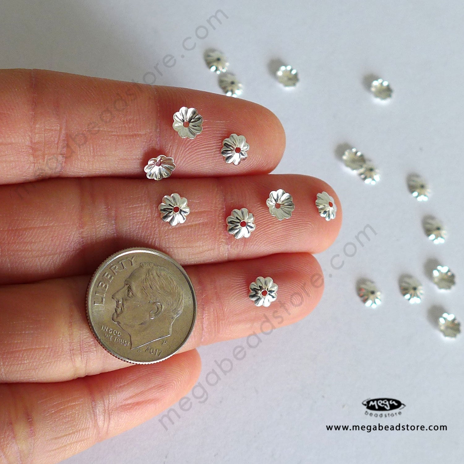 3mm, 5mm Flower Sterling Silver Bead Caps Tiny Beadcaps C95 - Etsy