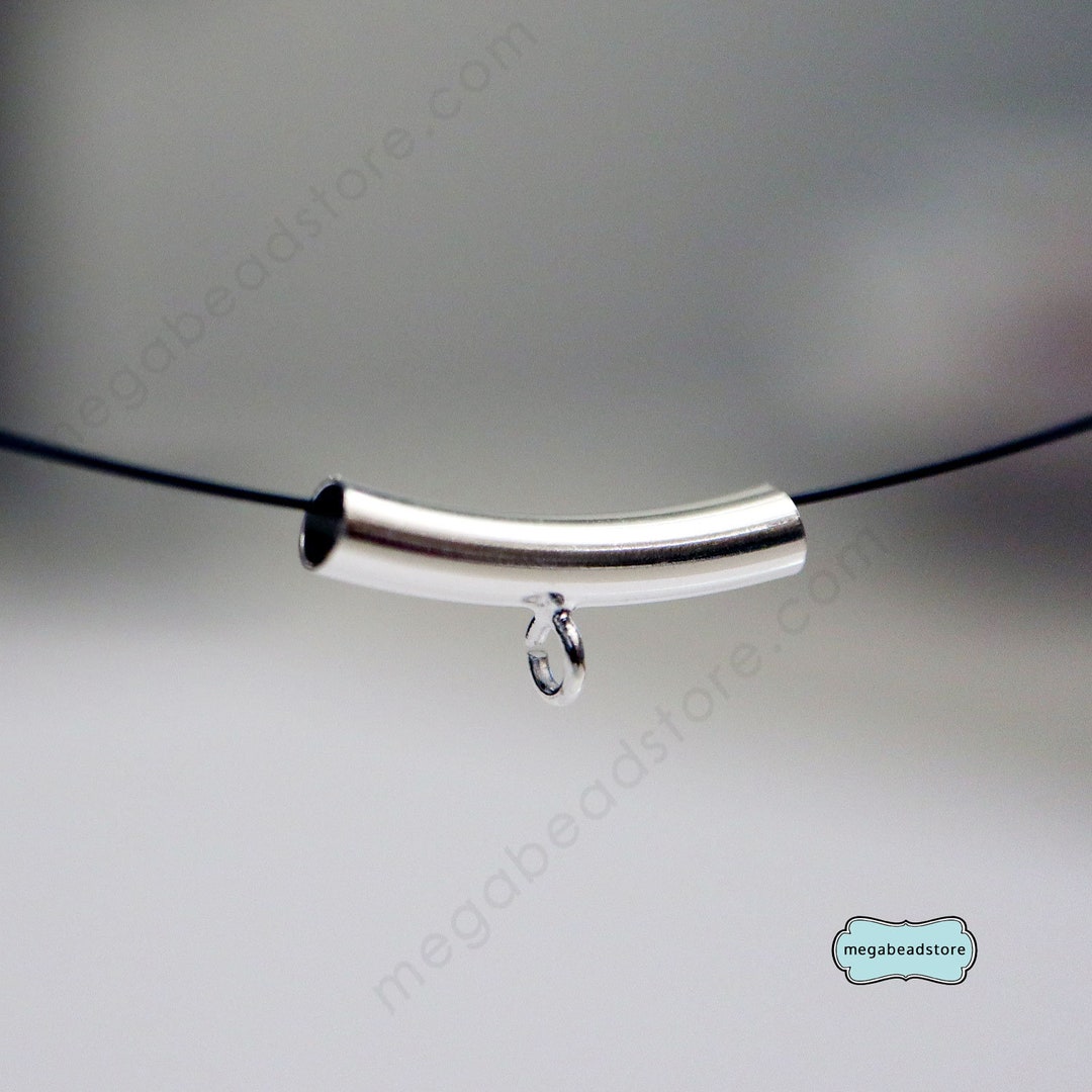 Tube Bail 925 Sterling Silver 925 Curved Tube With Ring F229 - Etsy