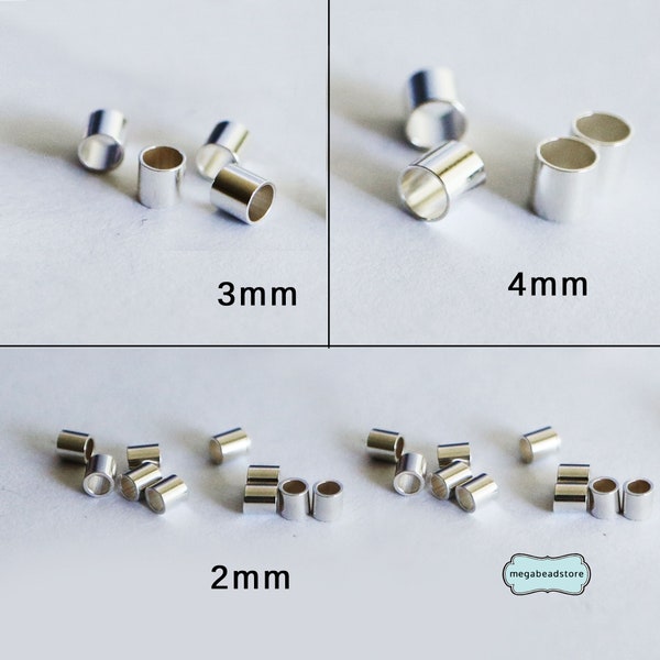 Sterling Silver Crimp Beads 3mm Hole - Etsy