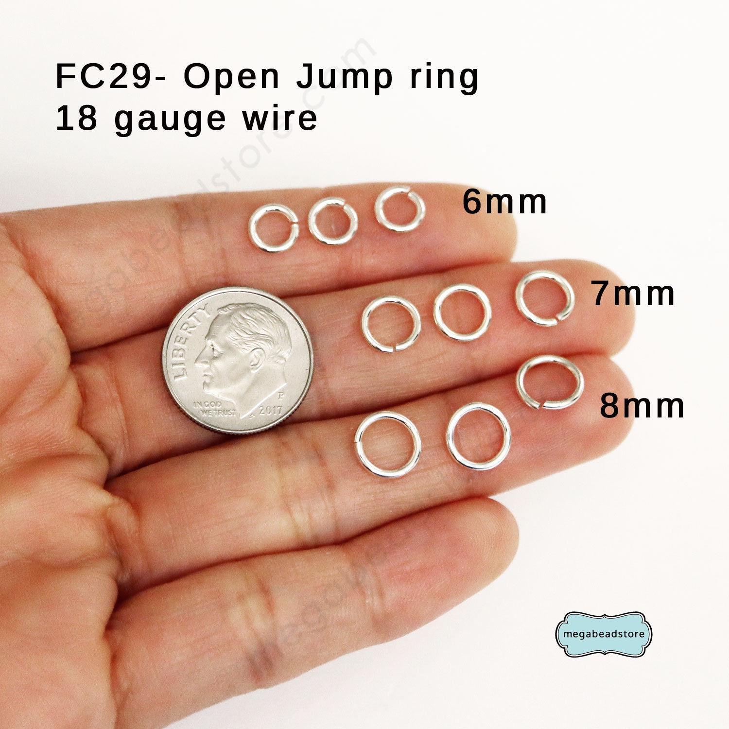 6mm 7mm 8mm Thick 18 Gauge Sterling Silver Jump Rings Open Etsy