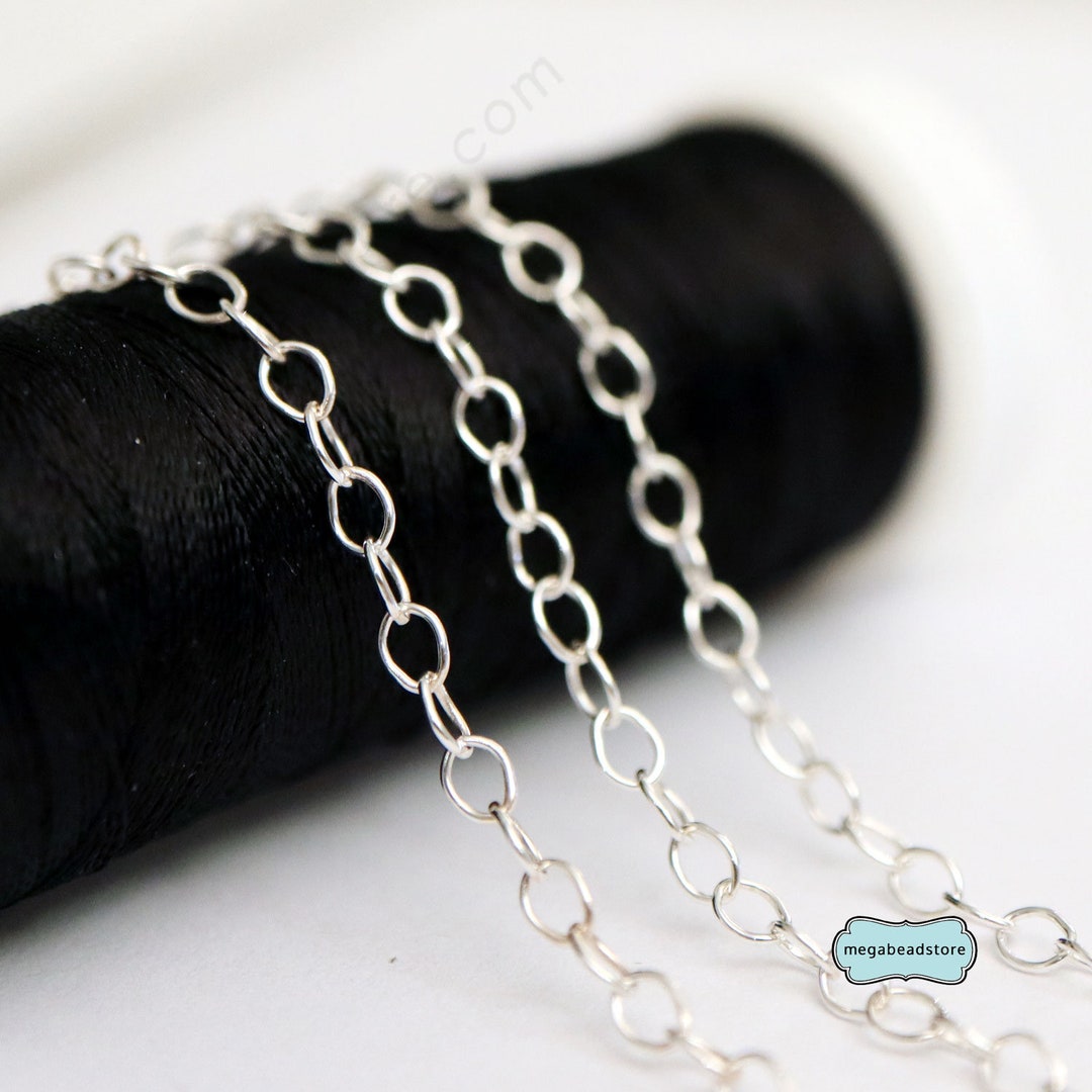 2.5mm X 2mm Cable Chain Sterling Silver CH53 - Etsy