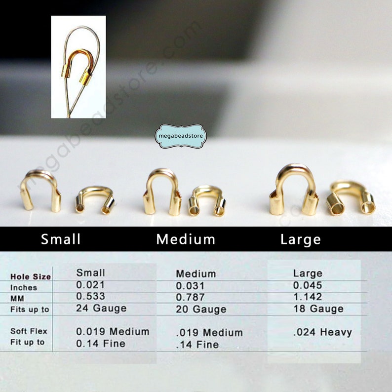 Small Medium Large 14K Gold Filled Wire Protector Beads Guard Thimble ...