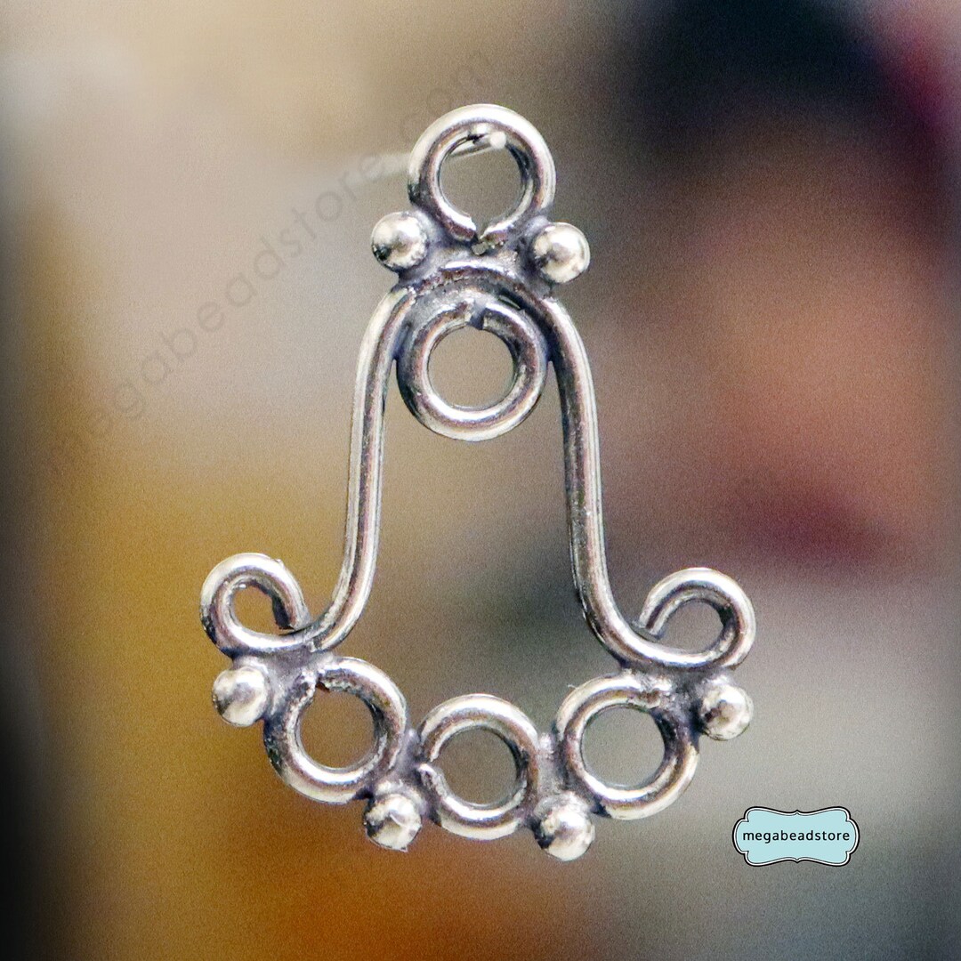 2 Pieces Bali Filigree Chandelier Connectors 925 Sterling Silver F83 - Etsy
