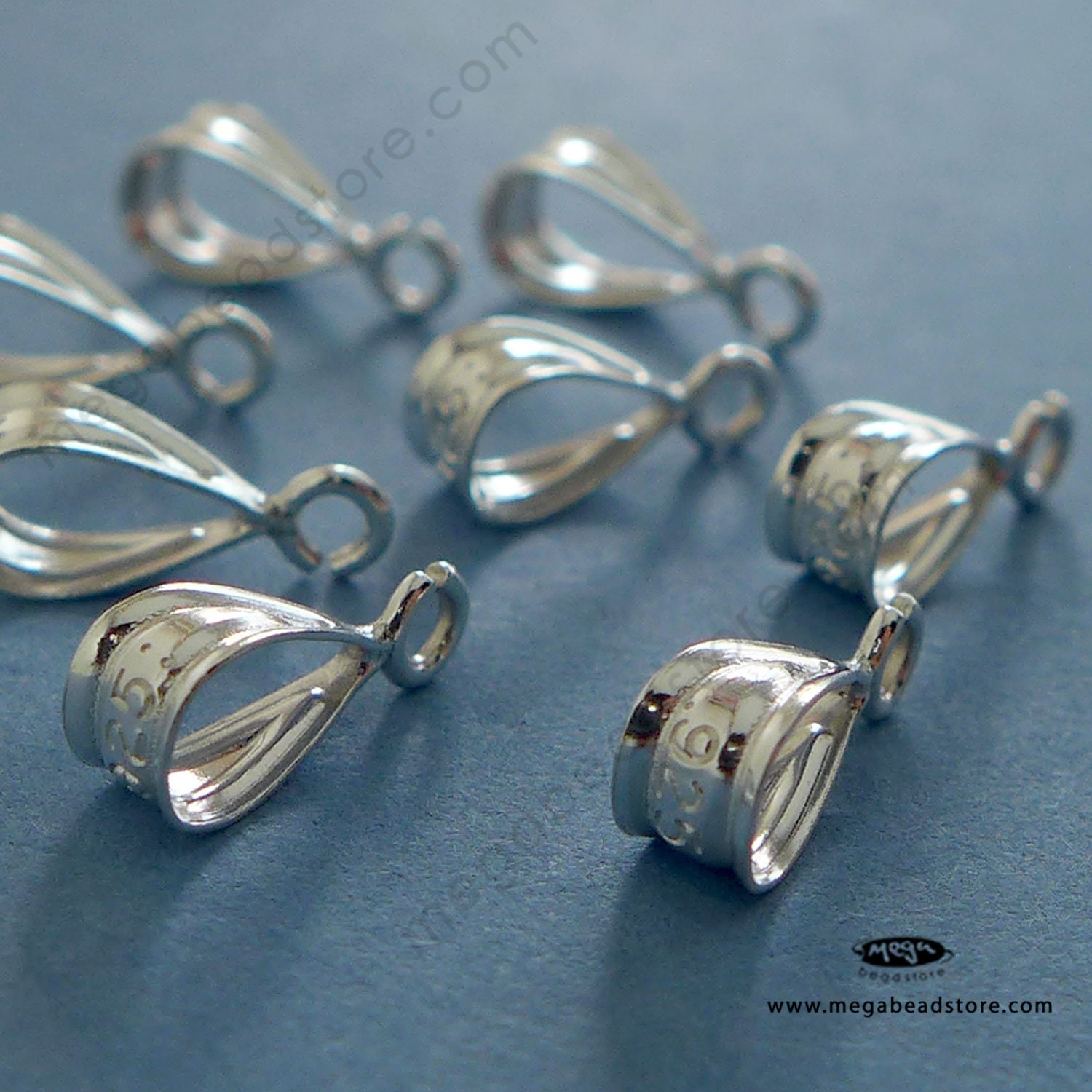 5 Pieces 9mm Small Bail 925 Sterling Silver Open Loop - Etsy