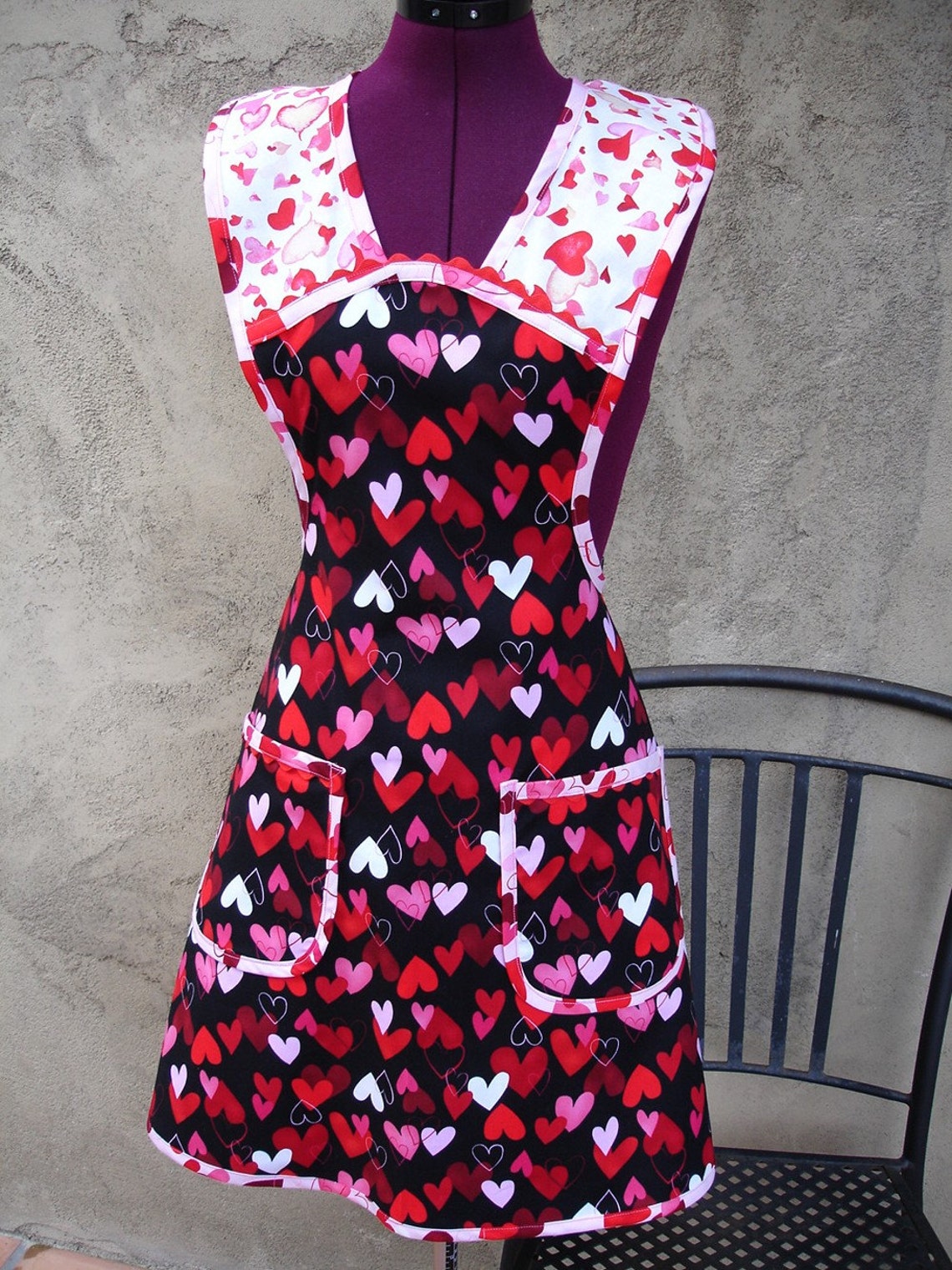 Vintage Style Apron - Hearts - Vintage/retro/flirty Style - Etsy