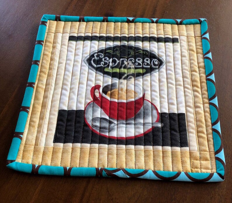 Latte & Espresso Coffee Quilted Mug Rugs Set of 2, Size Large - Etsy