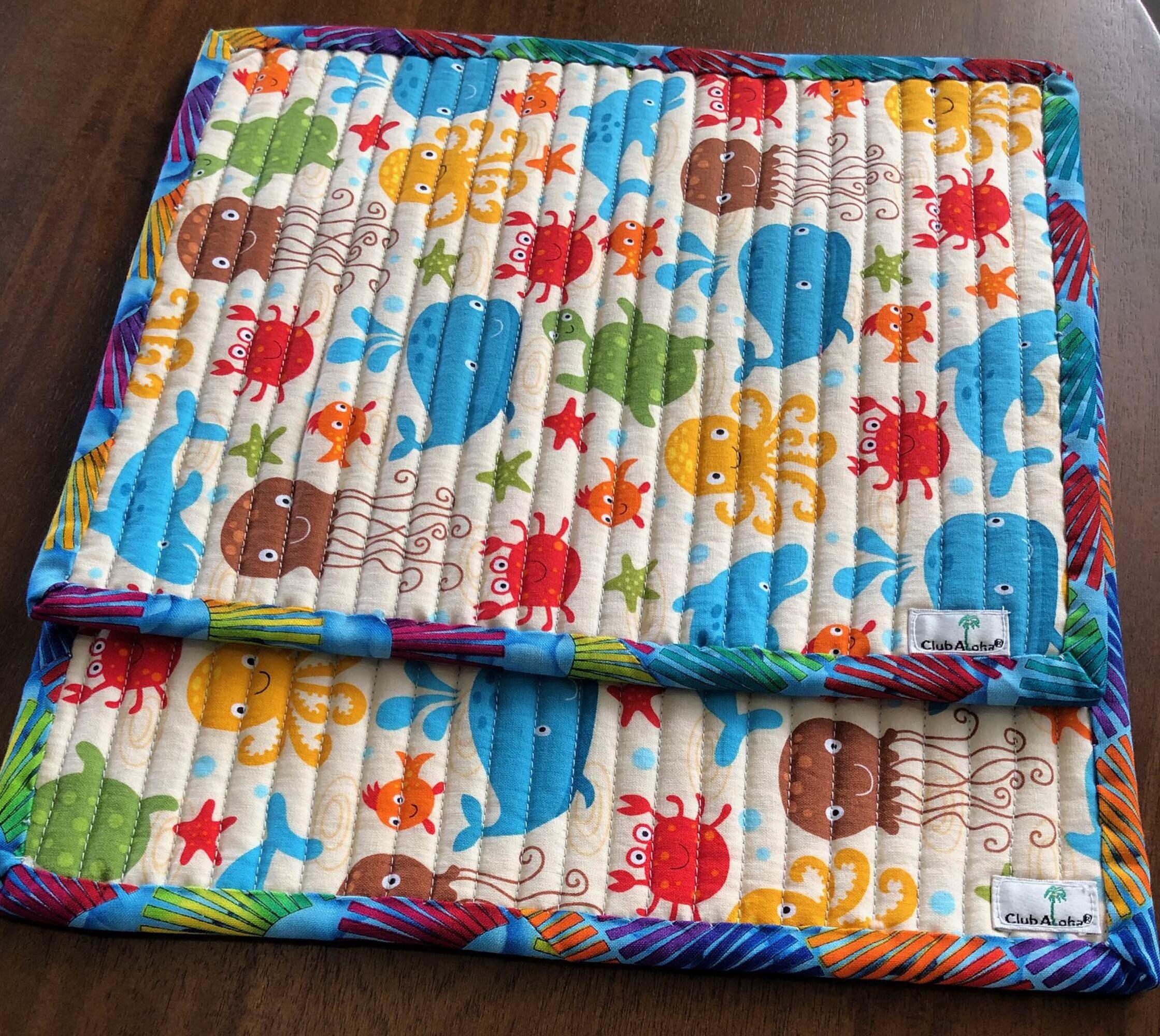 Splish Splash Sharks Snack Mats/mug Rug Set of 2 Quilted Quiltsy ...