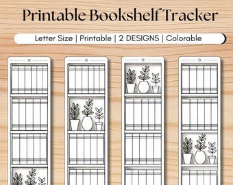 Printable Bookshelf Bookmarks, Reading Tracker, Coloring Bookmarks ...