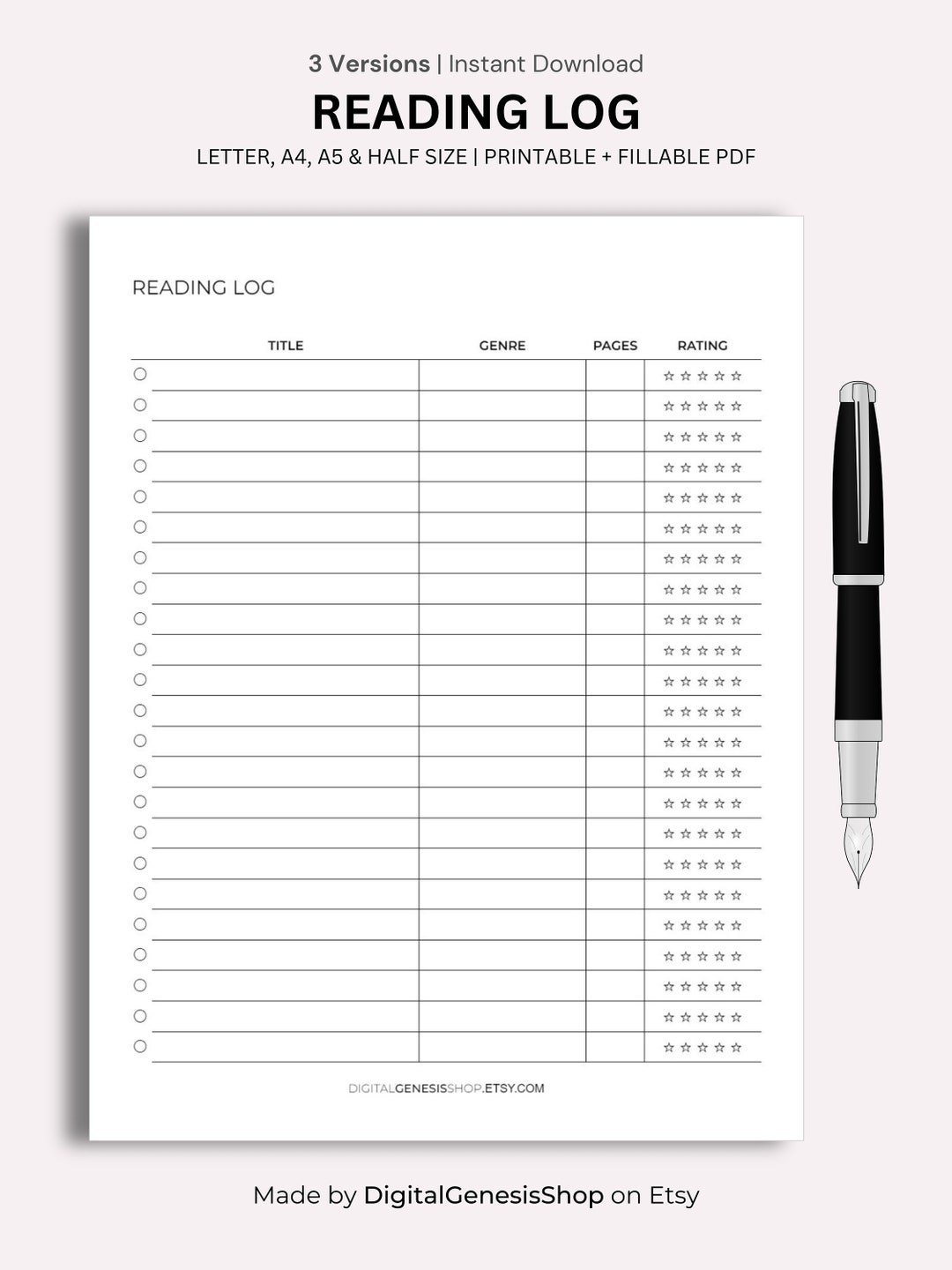 Registro de lectura imprimible, Registro de lectura, Libros para leer ...