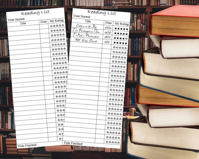 Printable Bookmark, Reading Log Tracker, Reading Journal, Reading ...