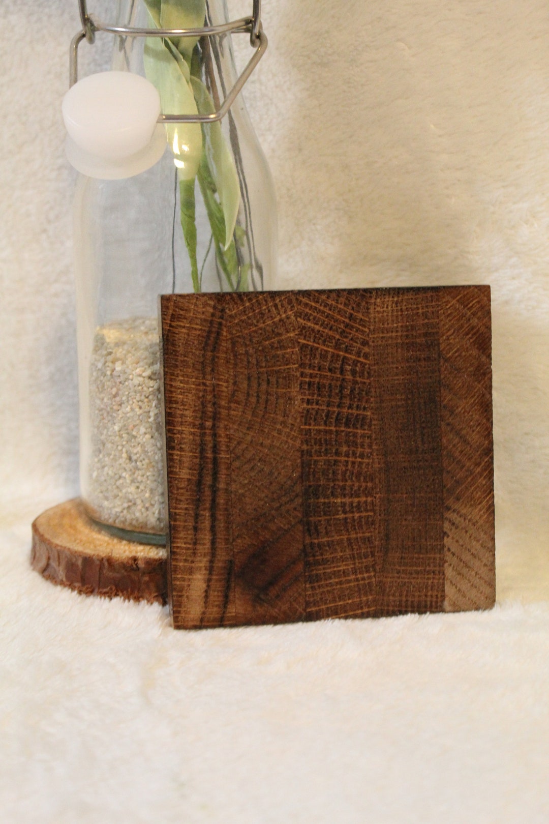 Red Oak Wood, Coasters Set Handmade, Rustic, Wood Grain, - Etsy
