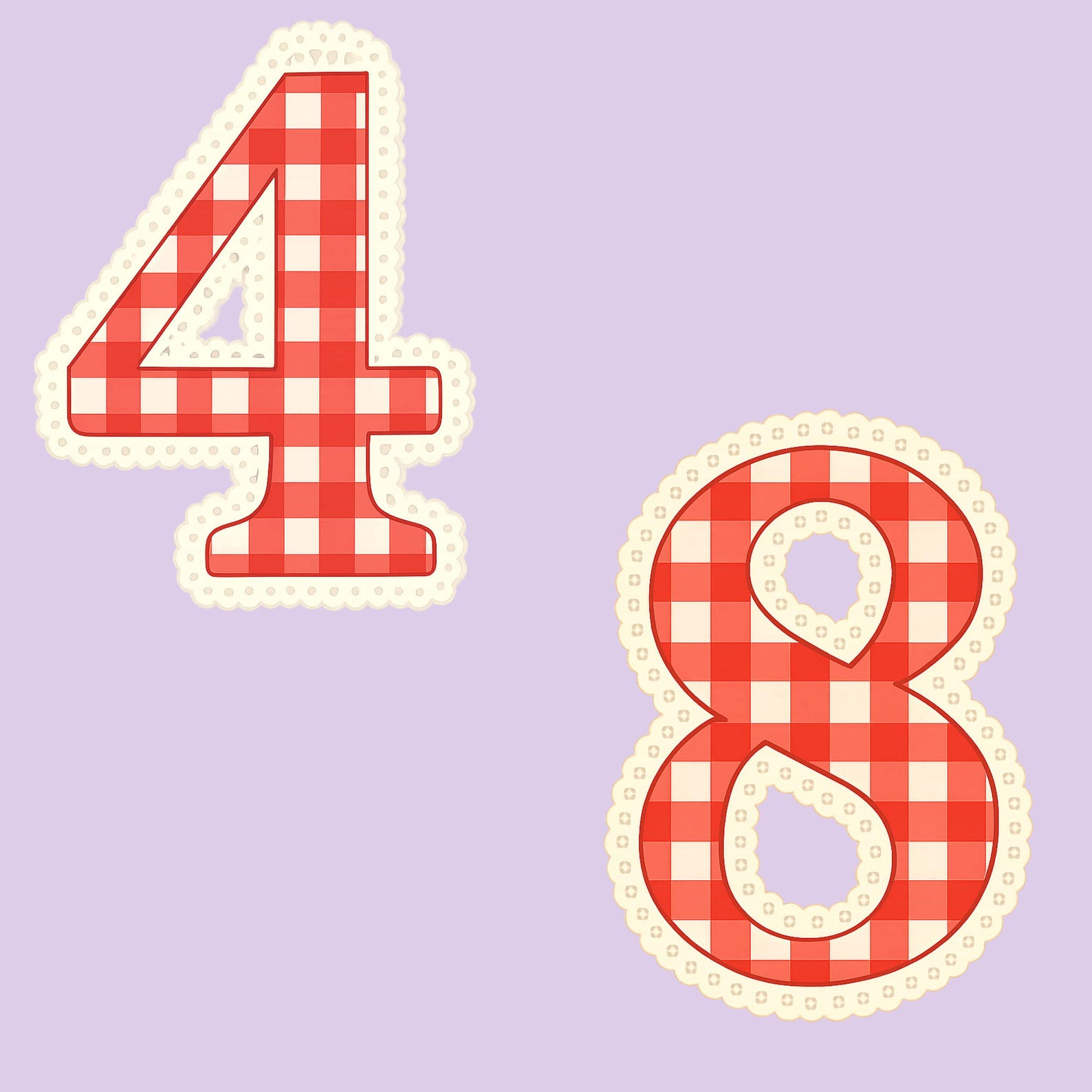 Red Gingham Alphabet PNG: Lace Border, Bilingual Font (digital Download ...
