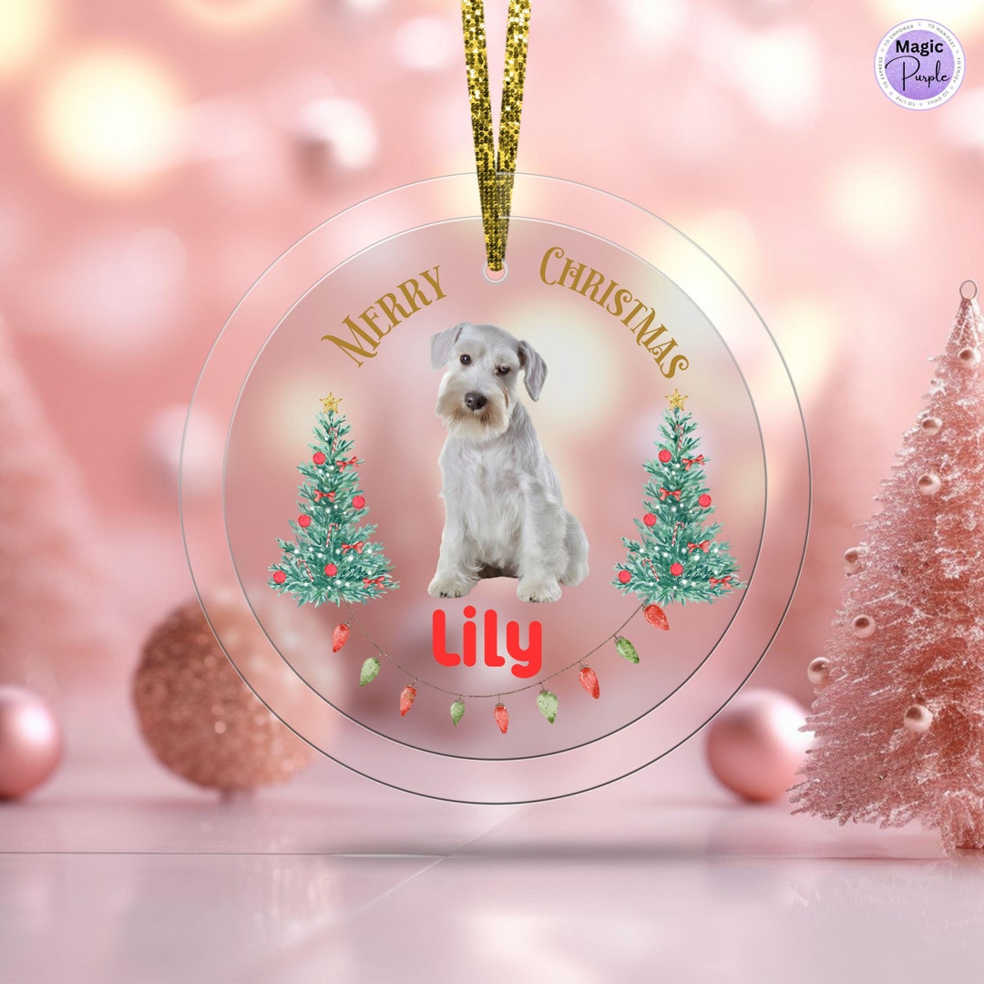 Schnauzer Acrylic Ornament, Personalized Dog Christmas Tree Decoration ...