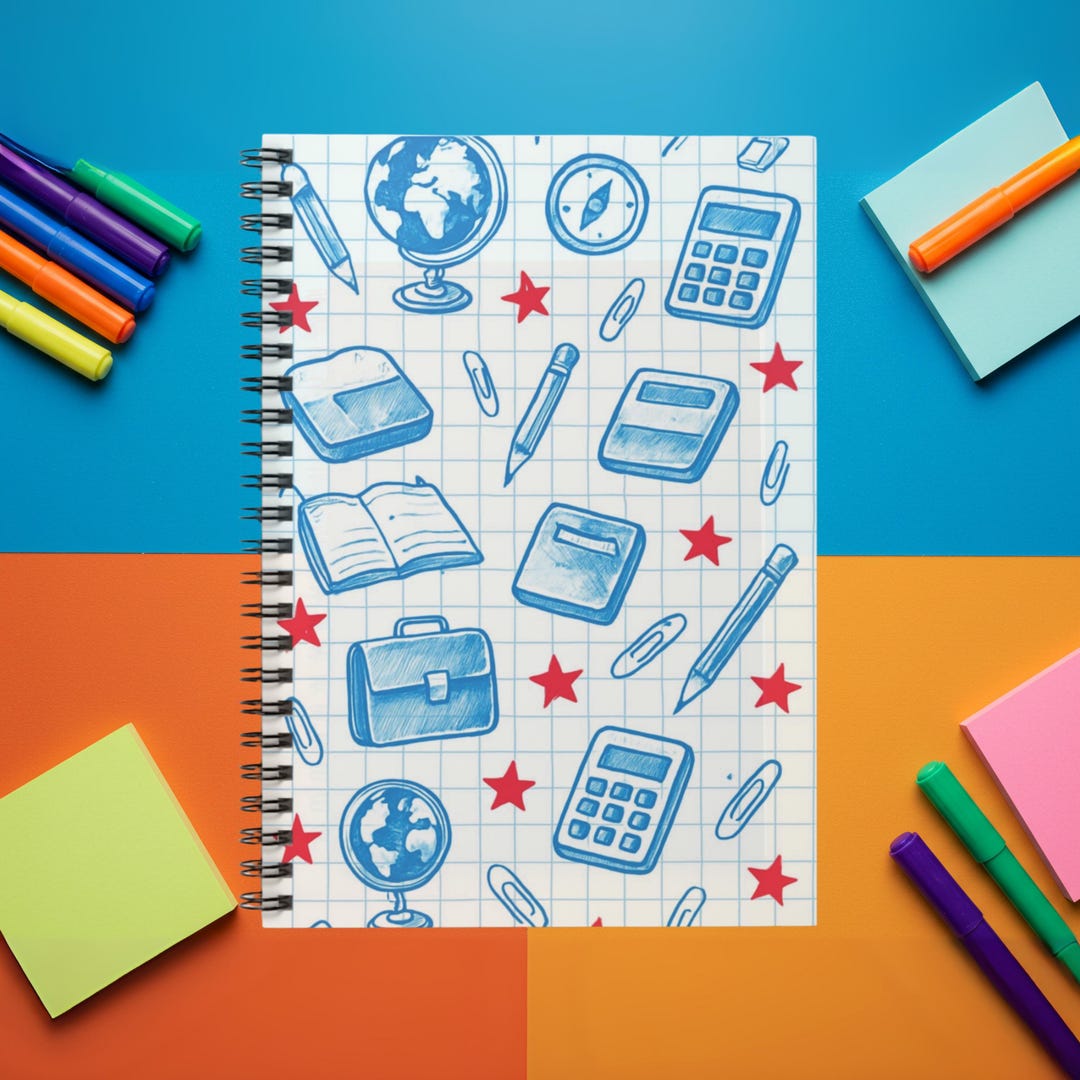Blue Doodle Spiral Notebook: Academic Teacher Design - Etsy