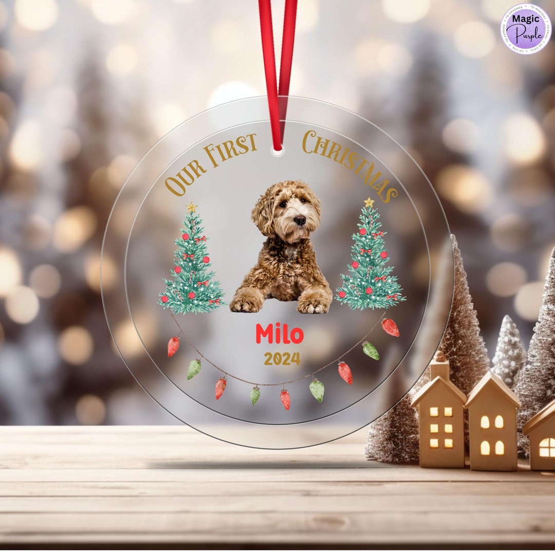 New Puppy First Christmas Personalized Acrylic Ornament, Gift for New ...