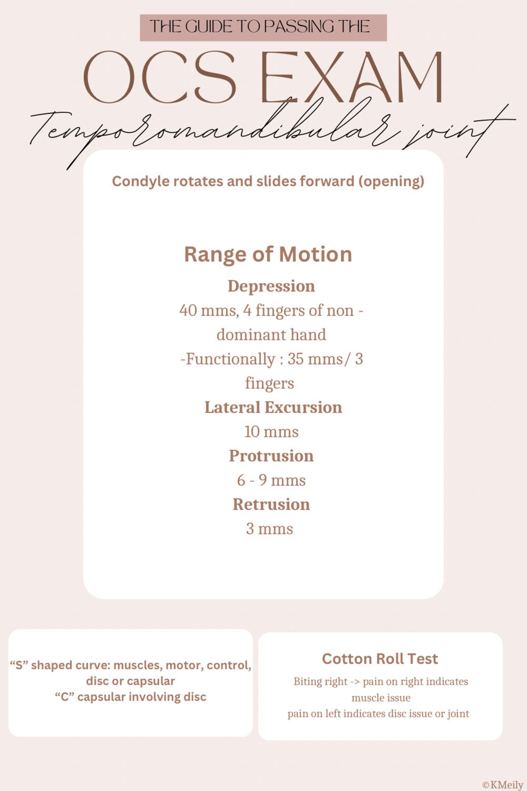 TMJ Study Guide, Jaw Study Guide, Jaw Cheat Sheet, Orthopedic Cheat ...