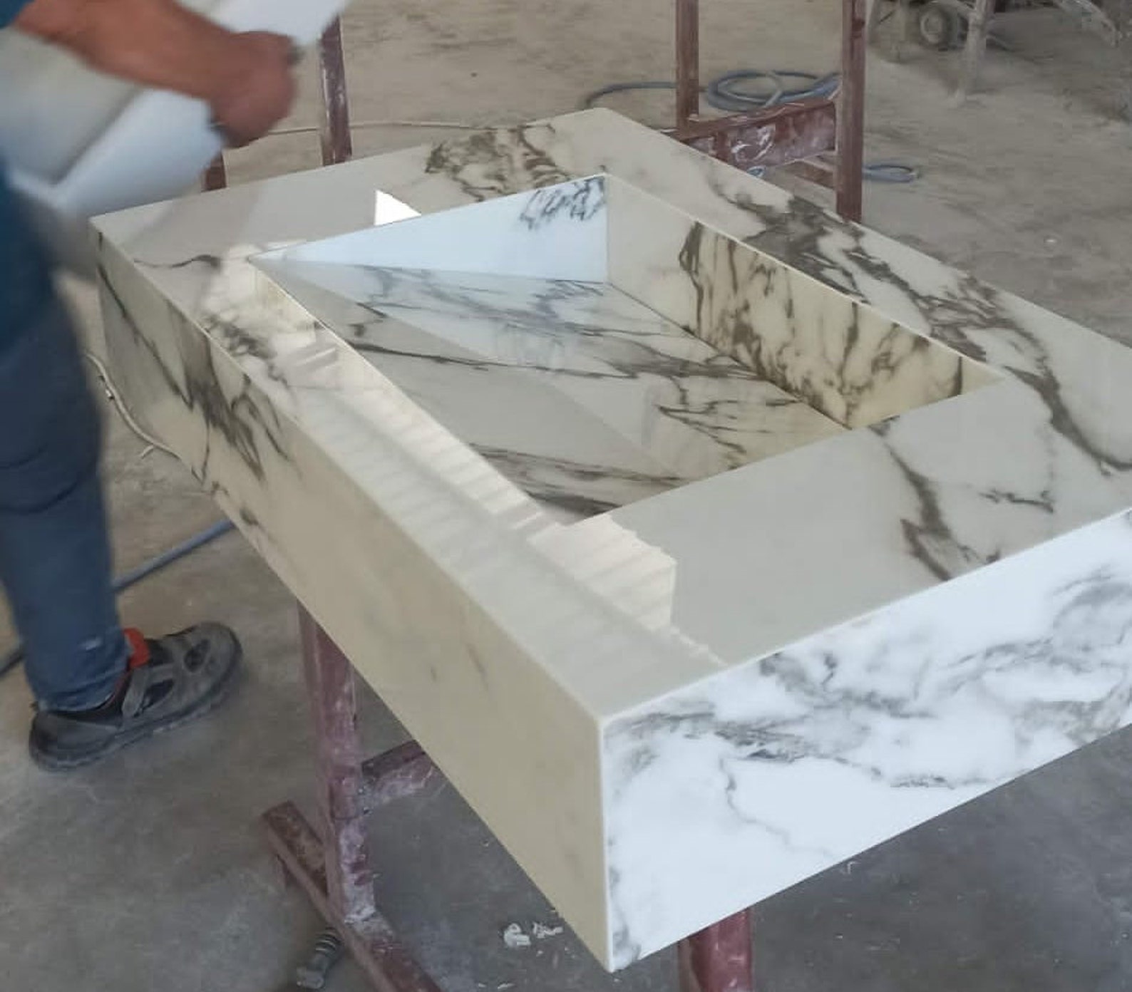 Calacatta Marble Sink,ready to Shipp,hidden Drain Sink,sink for ...