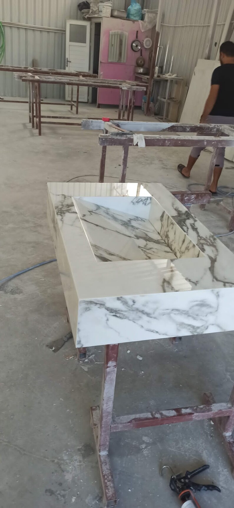 Calacatta Marble Sink,ready to Shipp,hidden Drain Sink,sink for ...