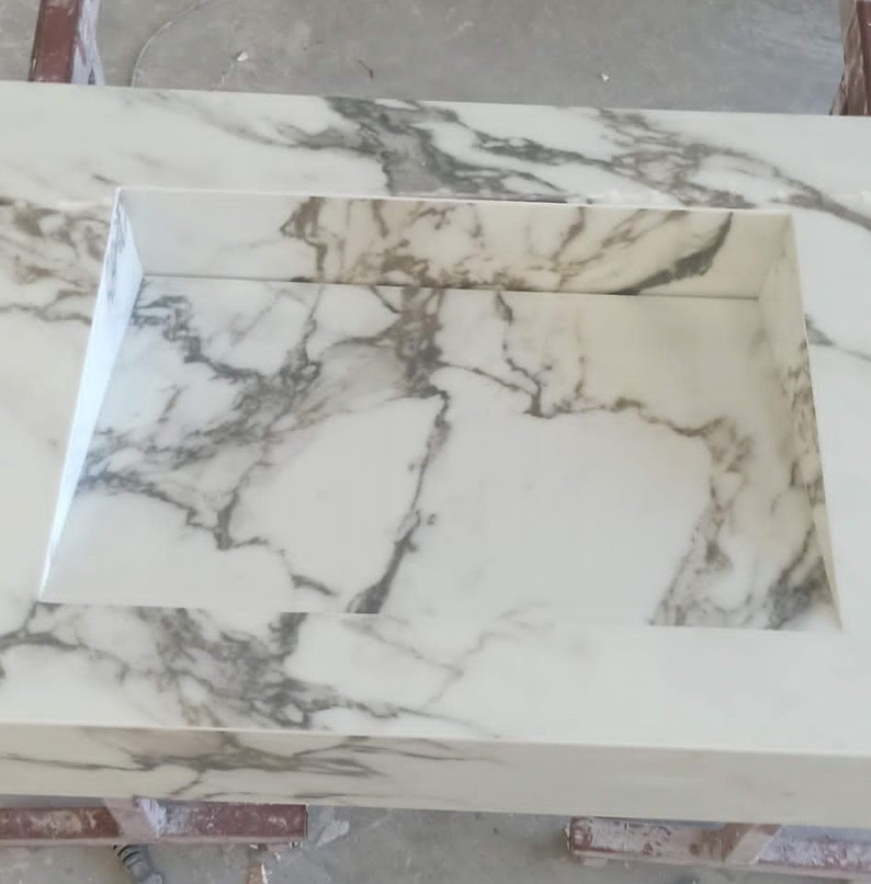 Calacatta Marble Sink,ready to Shipp,hidden Drain Sink,sink for ...