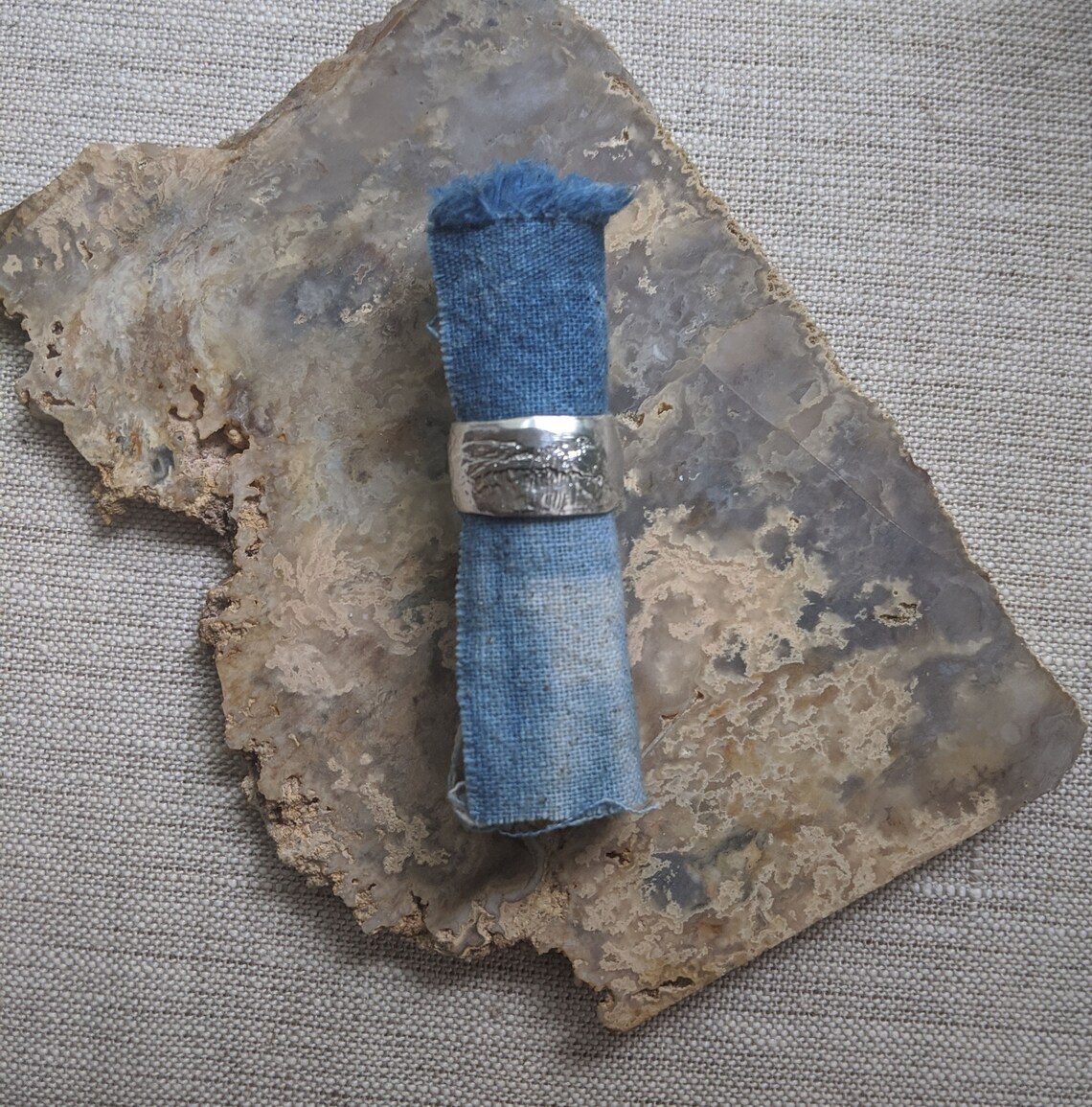 Rough Smoke - Textured Sterling Silver Cigar Band - Unisex Statement ...
