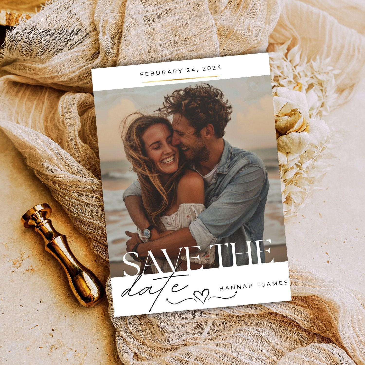 Photo Wedding Invitation, Photo Wedding Invitation With QR Code, Photo ...