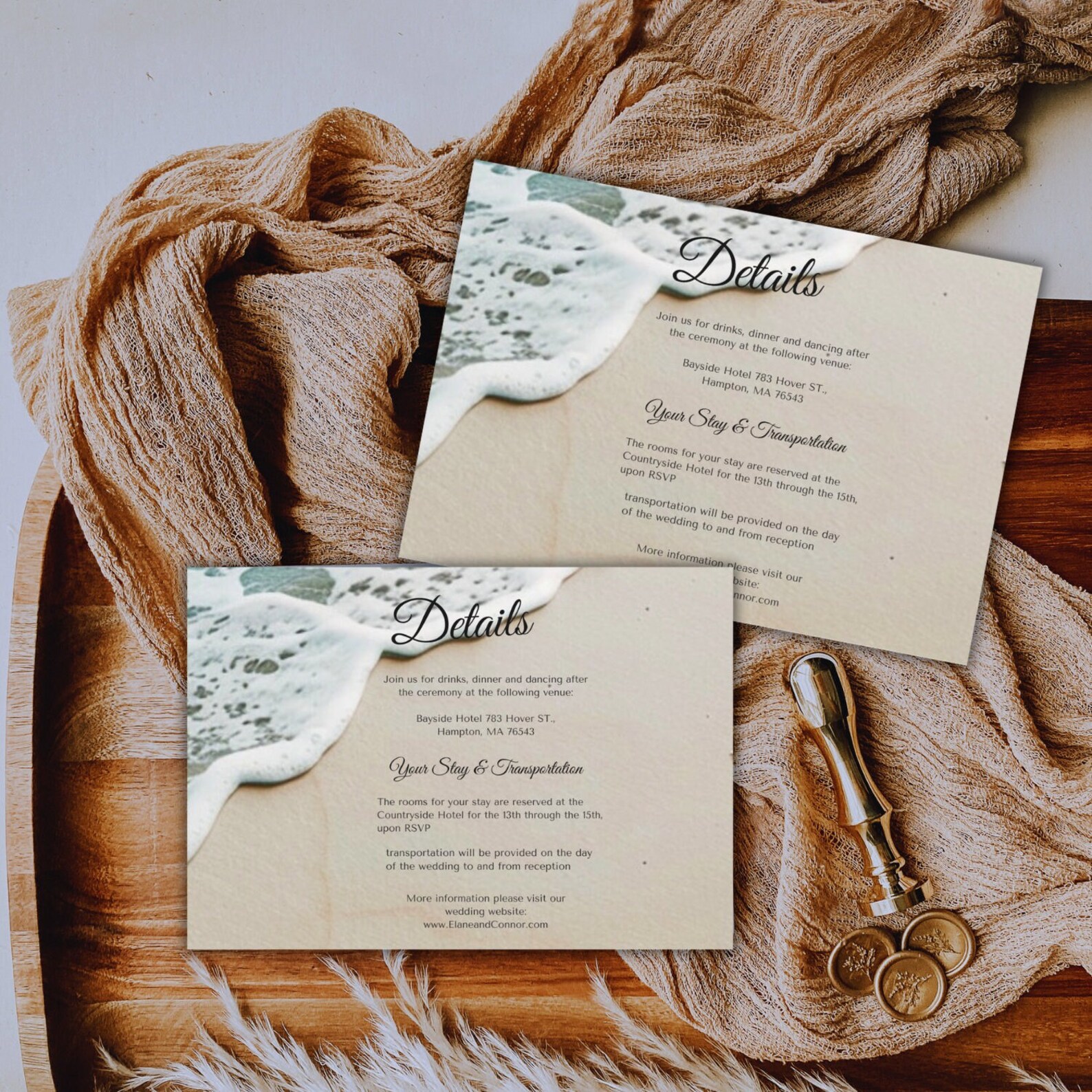 Beach Wedding Invitation, Beach Themed Wedding Invitation, Ocean ...