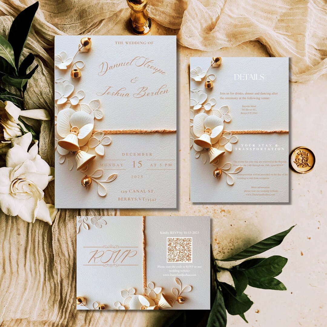 Elegant Wedding Invitation, Fancy Wedding Invitations, Floral Wedding ...