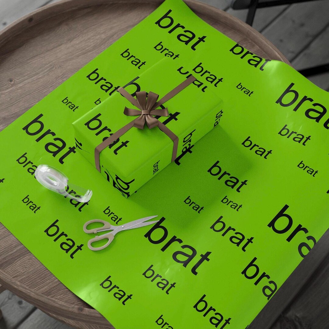 Brat Wrapping Paper, Brat Charli Giftwrap, Brat Charli XCX Gifting, 365 ...