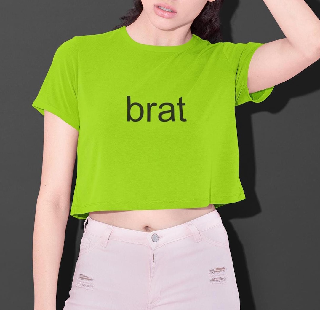 Brat Crop Top, Brat Charli XCX 100% Cotton Tee, Plus Size 365 Party ...