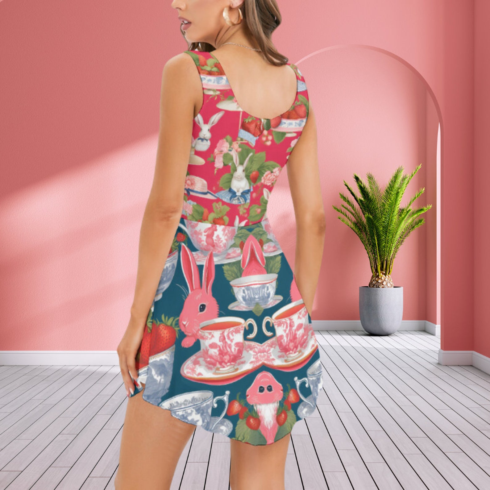 Coquette Weirdcore Bunny Tea Party Dress Gift for Alice in Wonderland ...