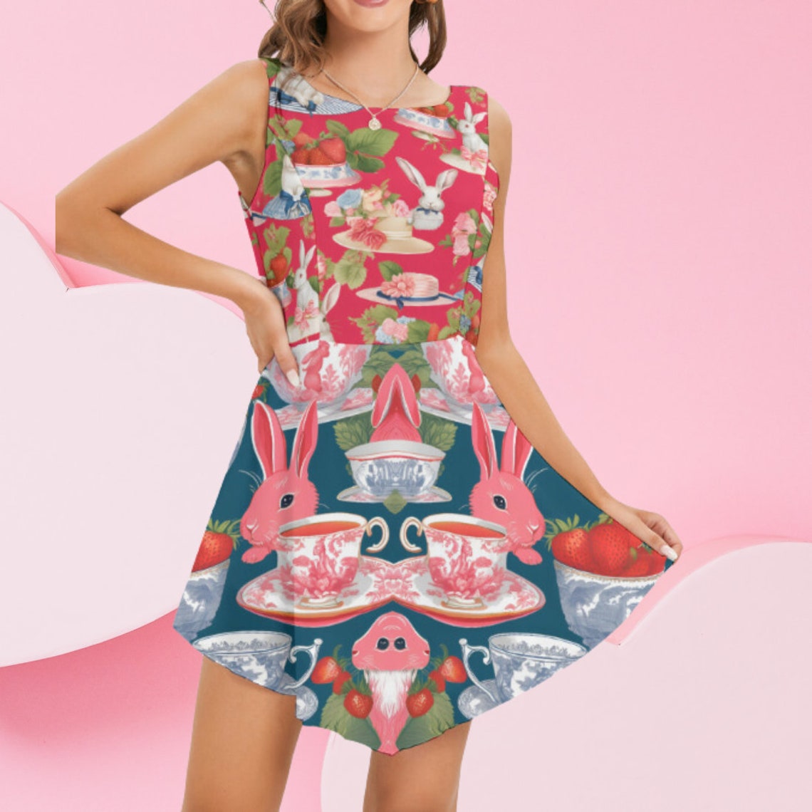 Coquette Weirdcore Bunny Tea Party Dress Gift for Alice in Wonderland ...