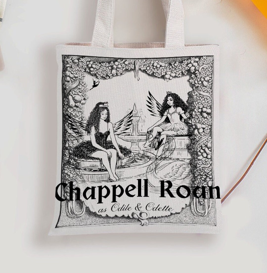 Chappell Roan Tote Bag Black Swan White Swan Jimmy Kimmel Double-sided ...