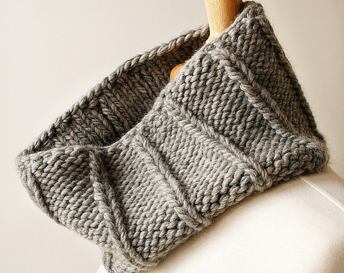 Winter Fashion Wool Knit Neckwarmer Cowl for Men or Women GREY - Etsy