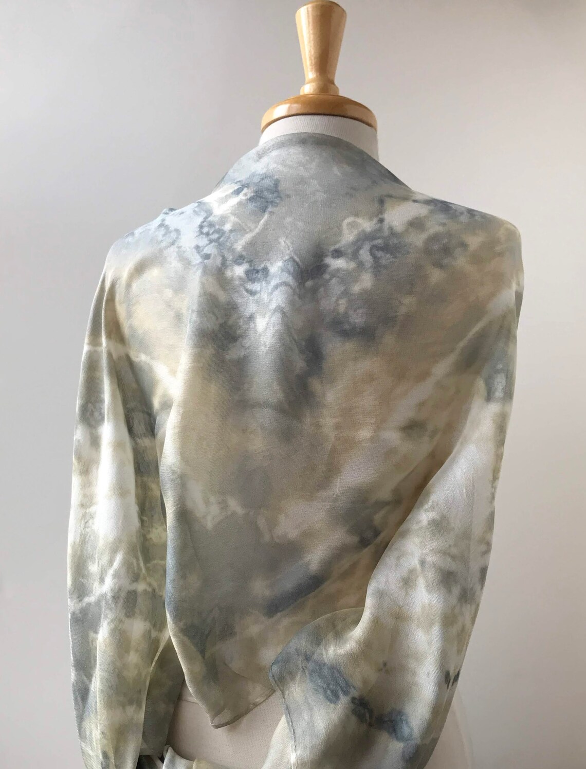 Shibori Scarf With Fringe Natural Dyes Silk and Rayon - Etsy