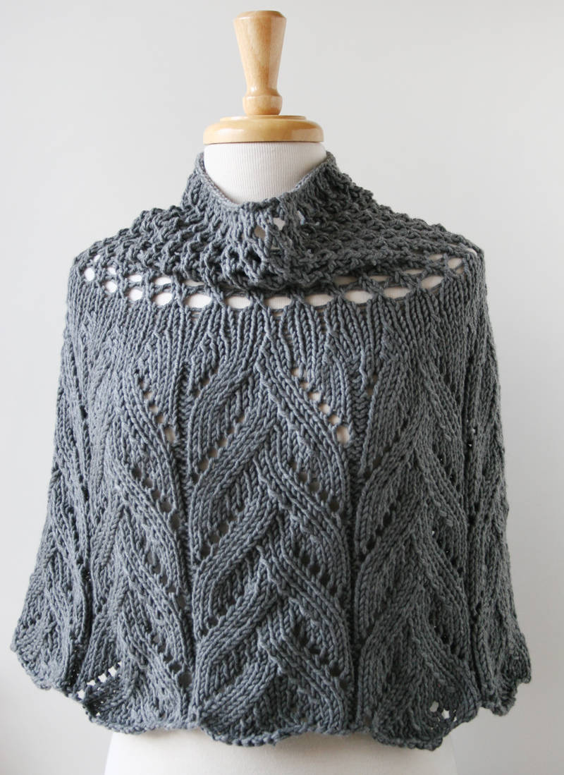 LIGHT GREY Sequoia Merino Wool Knit Capelet, Chunky, Lace, Hand Knit ...