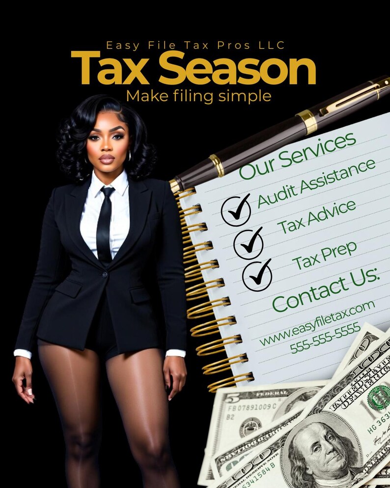 Tax Season Flyer Template | Editable Canva Marketing Promo - Etsy