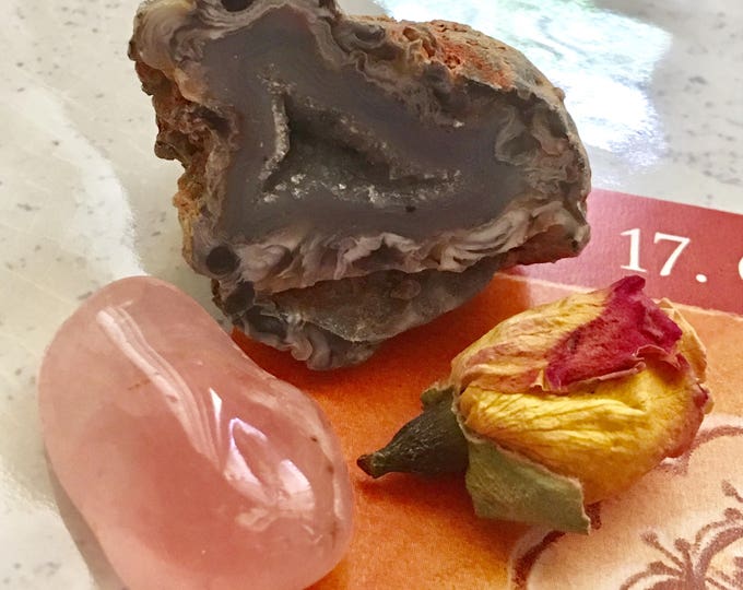 Opening: Yoni Mudra Card W/gemstone Set Stone Kits, Spiritual Gifts ...