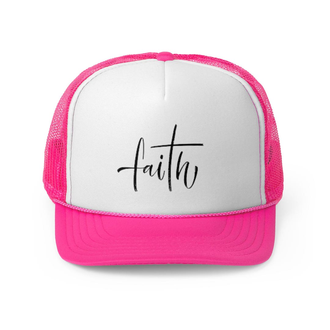 Pink Trucker Cap With 'faith' Inspirational Headwear, Religious ...