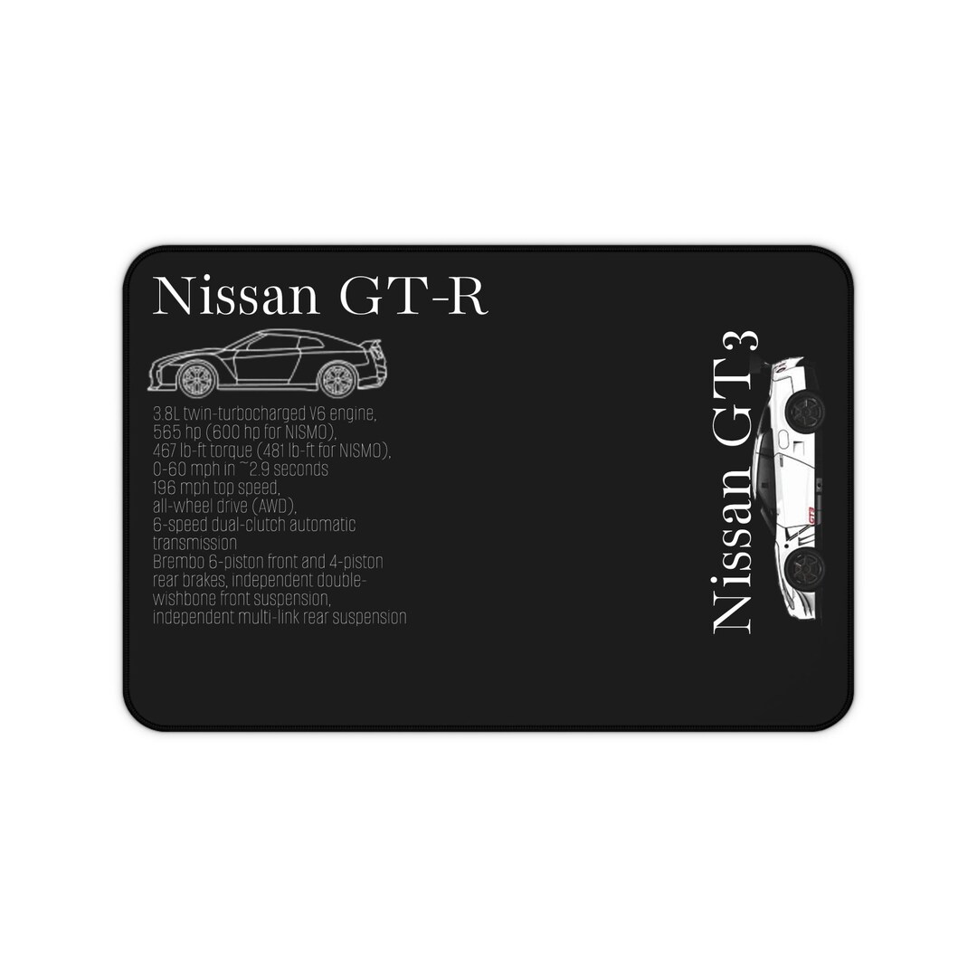 Nissan GT-R GT3 Desk Mat, Car Description, Gaming Mouse Pad, Black Desk ...