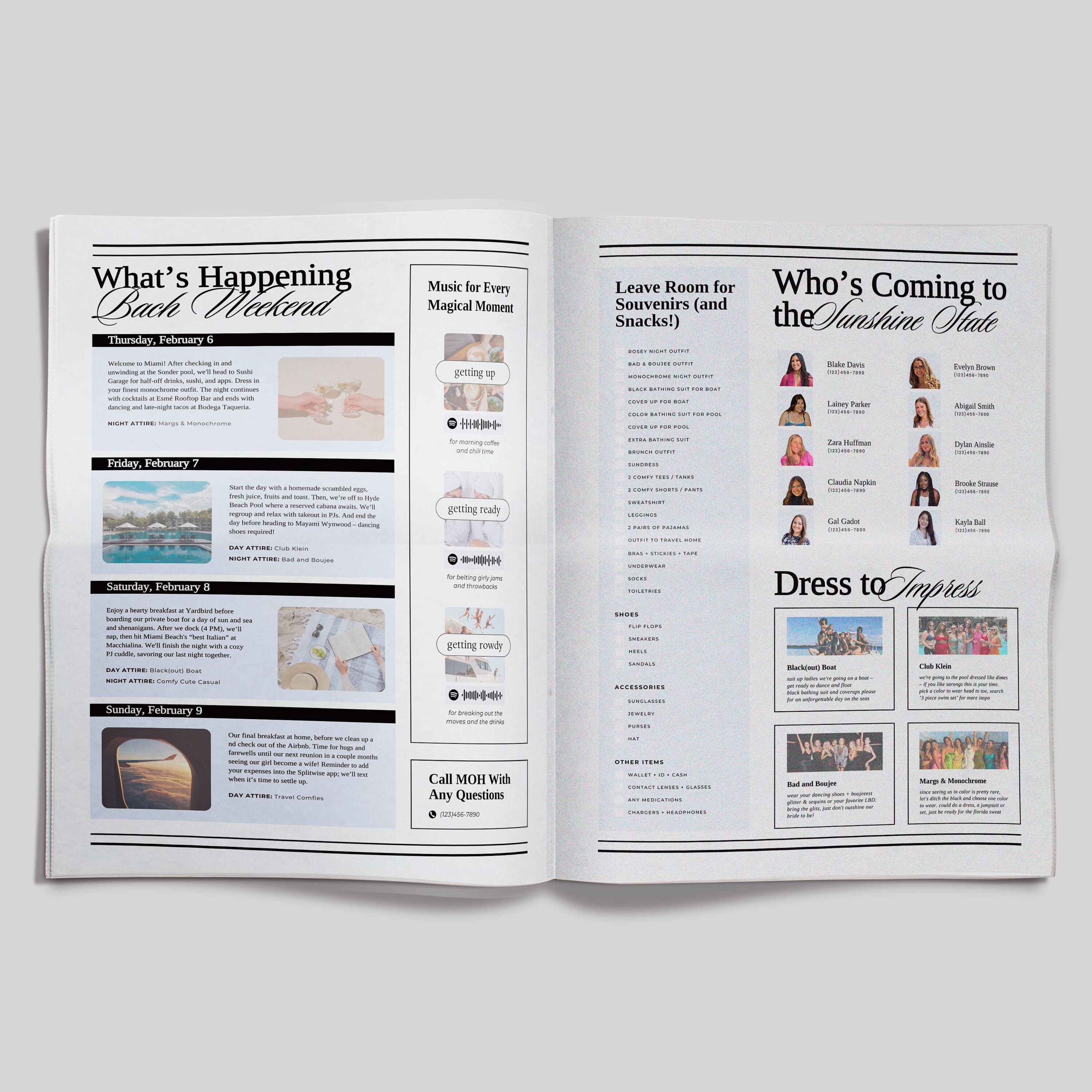 Bachelorette Party Newspaper Template: Editable Canva Design (digital ...