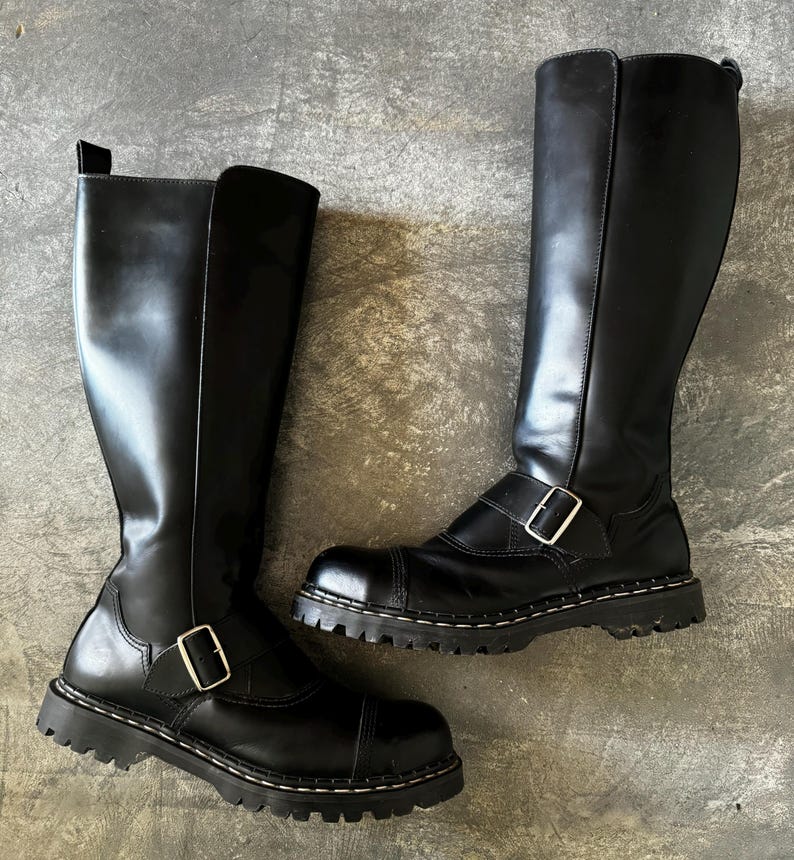90s/y2k Gripfast Steel Toe Buckle Engineer Boots *made in England* RARE ...