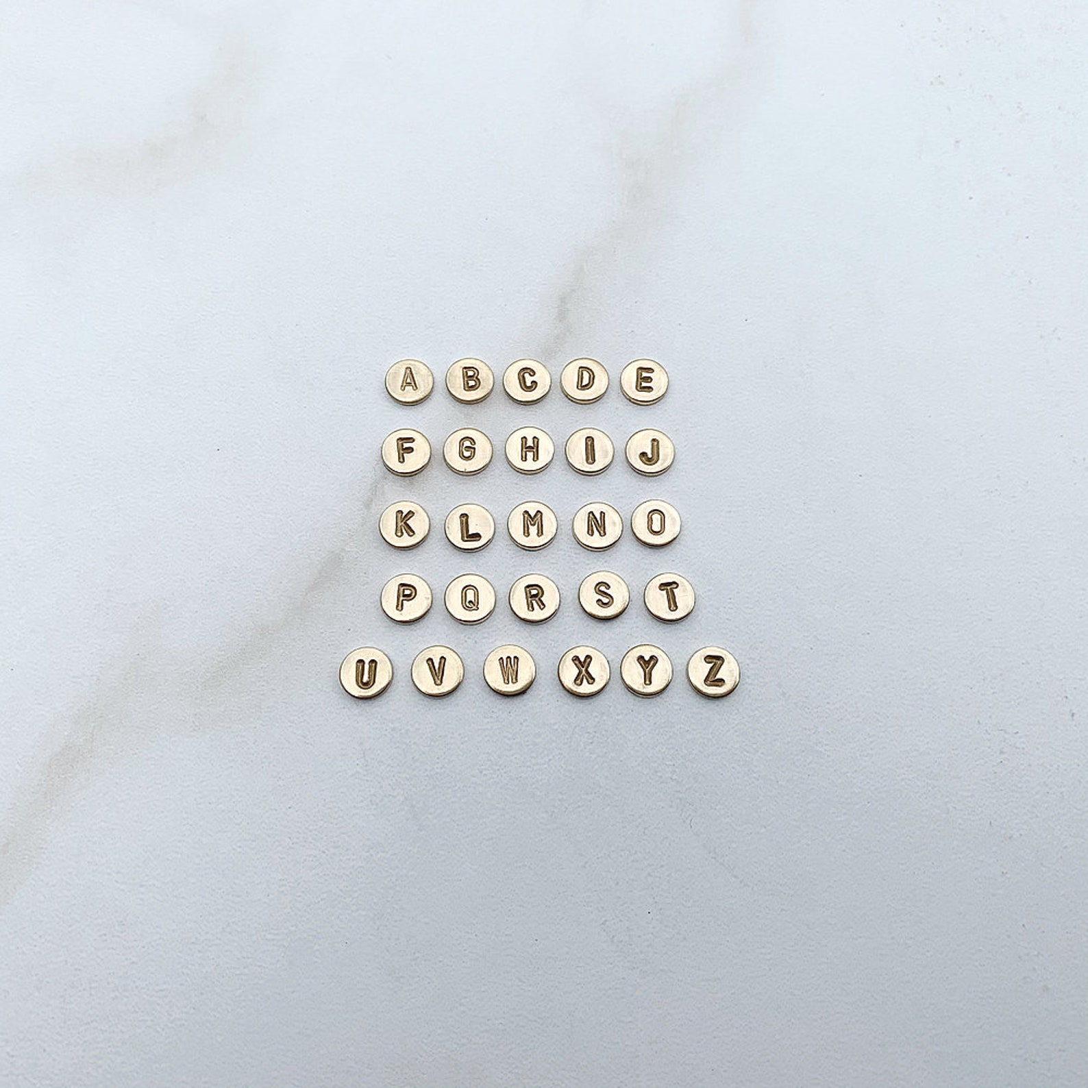 Hand Stamped Letter Ring in Sterling Silver or 14k Gold Fill | Etsy