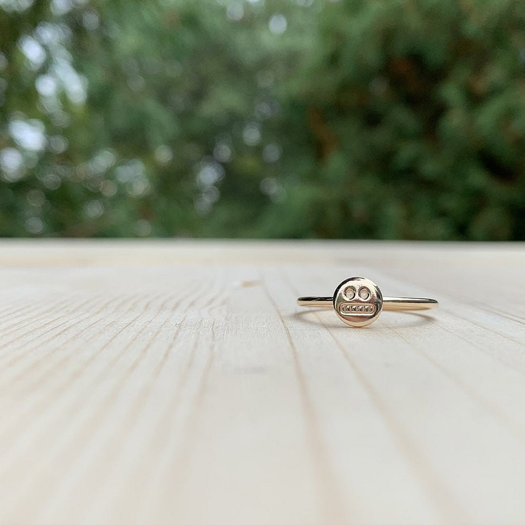 Cringe Face Ring in Sterling Silver or 14k Gold Fill, Handmade Ring - Etsy