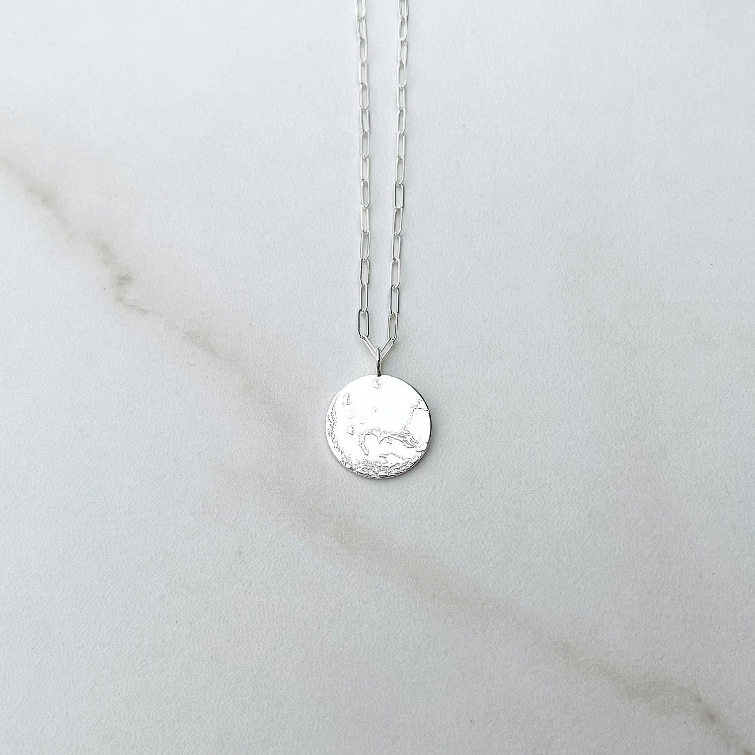 Mars Necklace in Sterling Silver or Gold Vermeil, Silver or Gold Mars ...