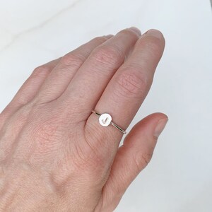 Hand Stamped Letter Ring in Sterling Silver or 14k Gold Fill | Etsy