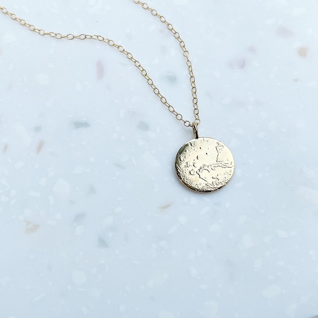 Tiny Mars Necklace in Sterling Silver or Gold Vermeil, Silver Mars ...