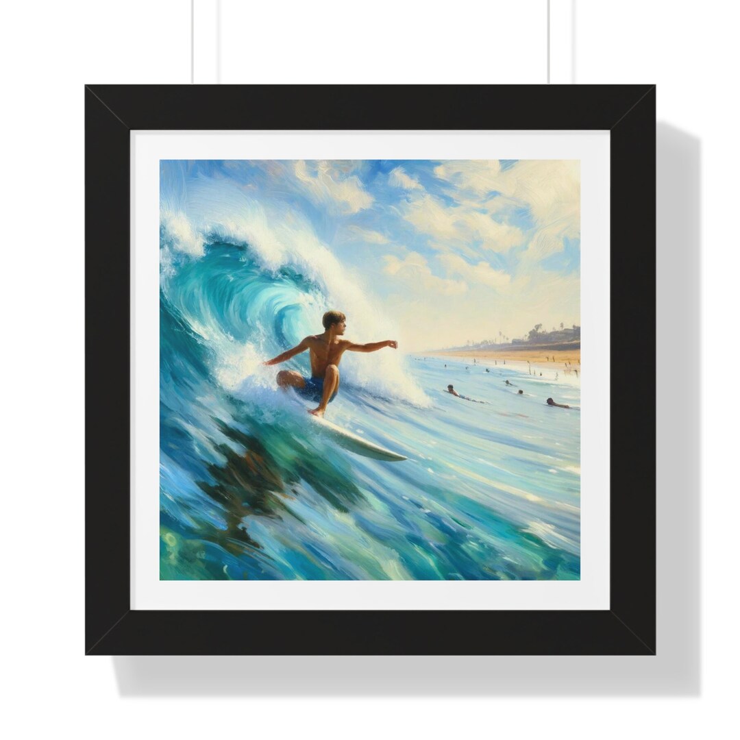 Wave Rider | Surfer Catching a Perfect Wave - Etsy