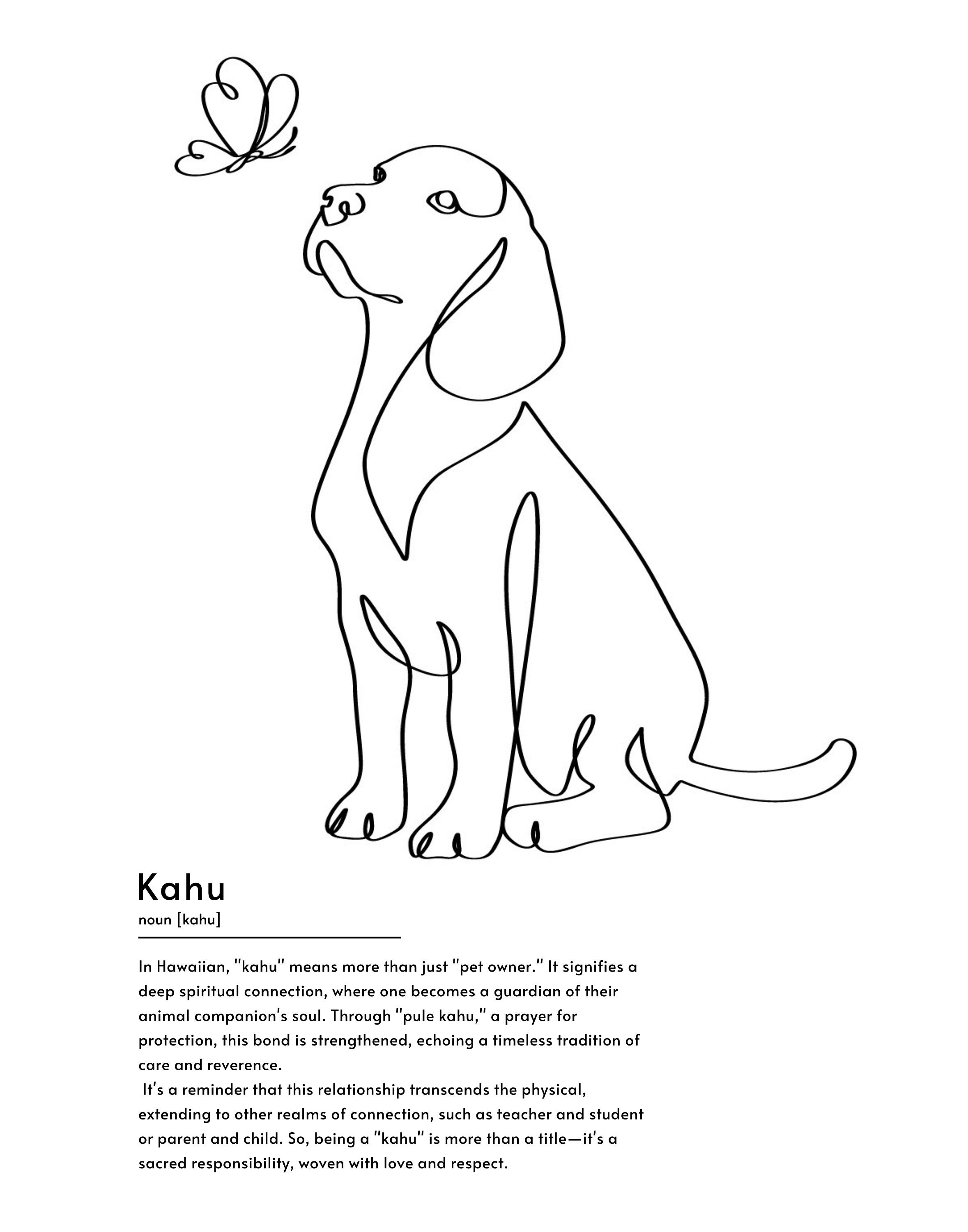 Kahu Dog Art Print Boho Hawaii Quote Digital Trend Viral Puppy Love ...